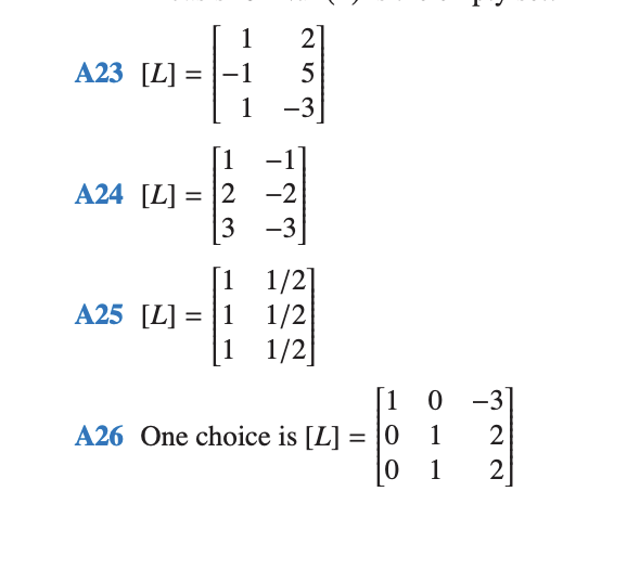 Solved For Problems A23-A26, determine the standard matrix | Chegg.com