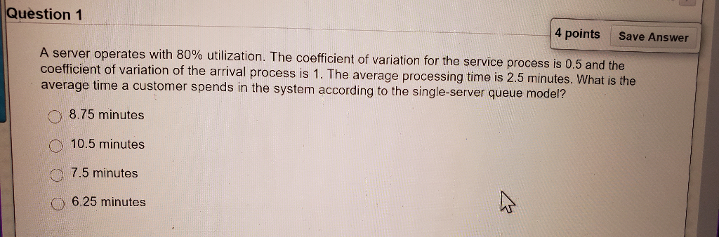 Solved A Server Operates With 80 Utilization The