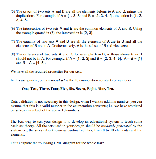 Solved (5) The union of two sets A and B are all the | Chegg.com