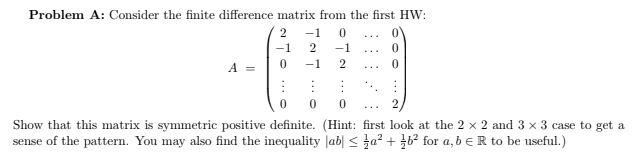 Solved -1 A = .. 0 Problem A: Consider the finite difference | Chegg.com