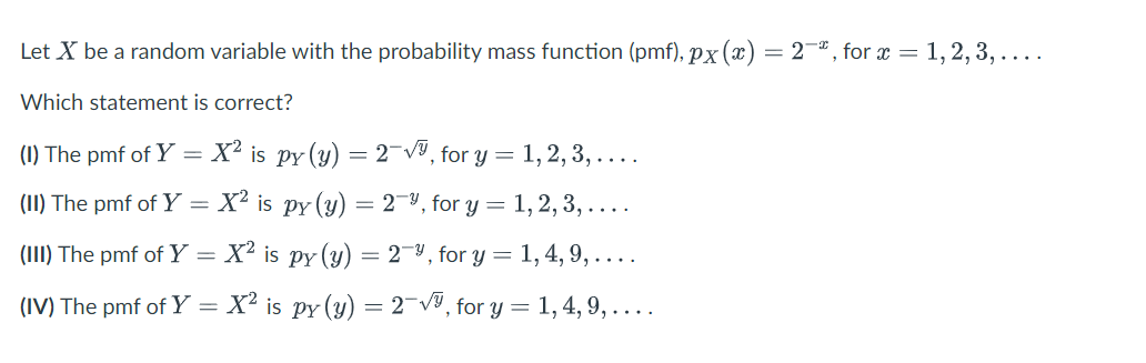 Solved Let X be a random variable with the probability mass | Chegg.com