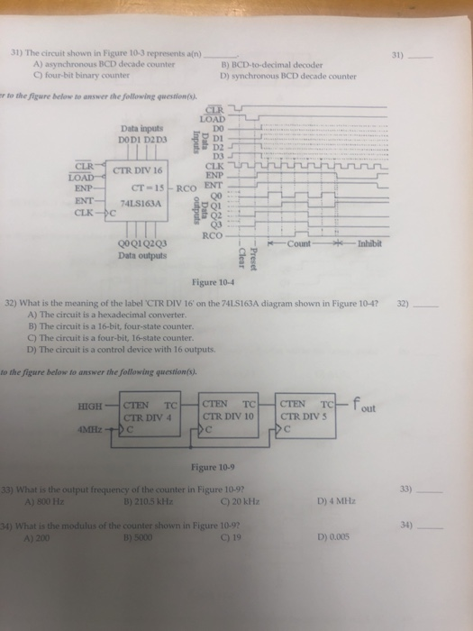 Solved 31) The circuit shown in Figure 10-3 represents a(n) | Chegg.com