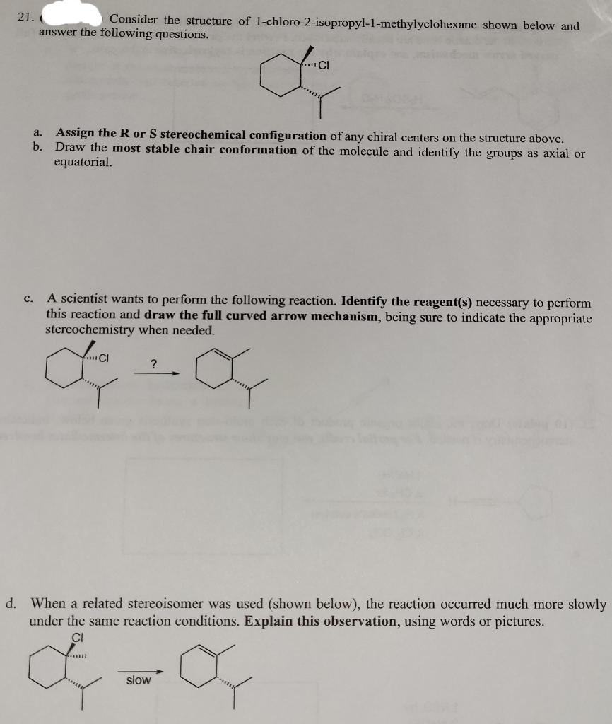 Solved 21. Consider the structure of | Chegg.com