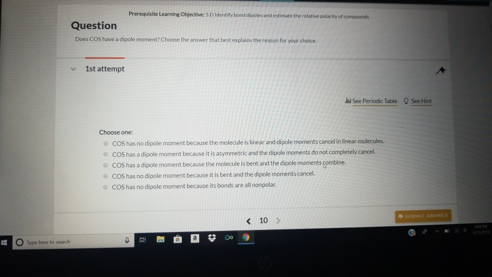 Solved Prerequisite Learning Objective 5d Identify Bond 3659