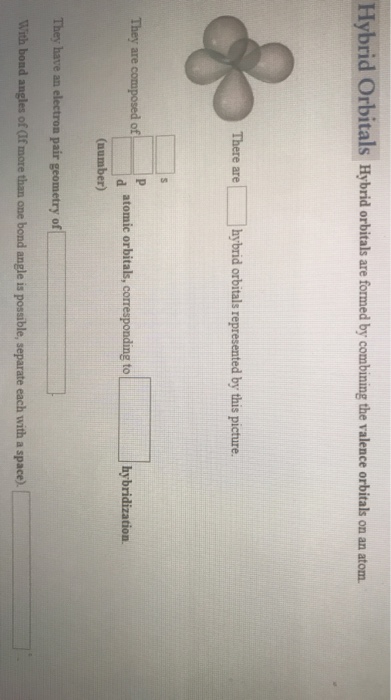 Solved Hybrid Orbitals Hybrid orbitals are formed by | Chegg.com