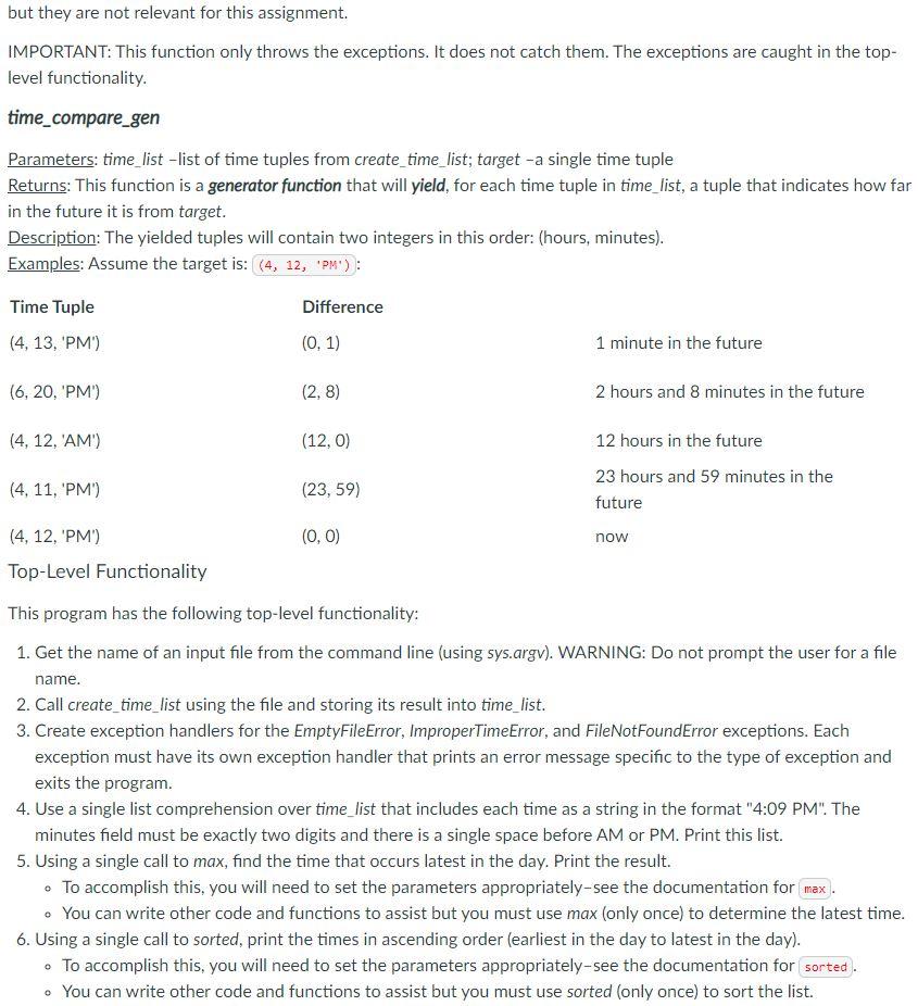Solved Python Time Processor Summary Create a Python program | Chegg.com