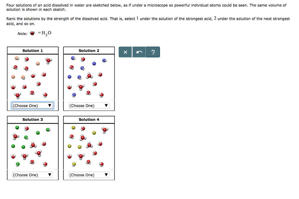 Solved Four solutions of an acid dissolved in water are | Chegg.com