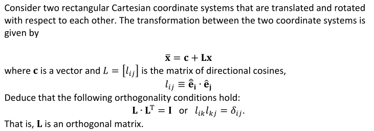 Consider two rectangular Cartesian coordinate systems | Chegg.com