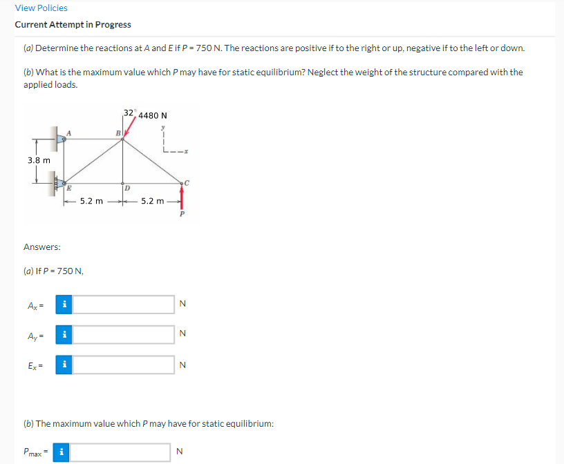 Solved View Policies Current Attempt in Progress (a) | Chegg.com