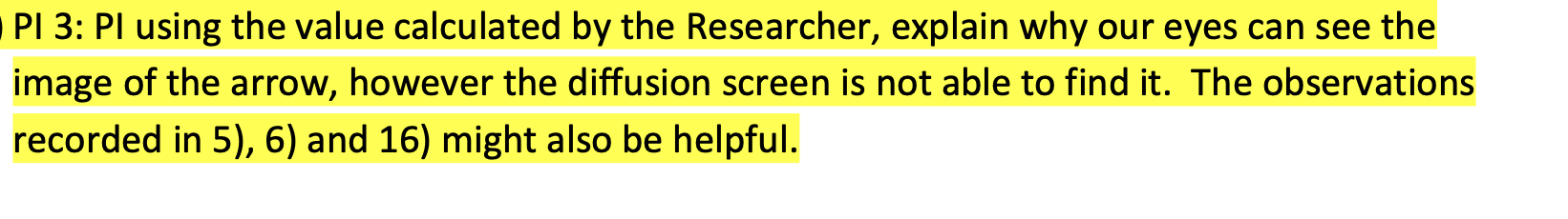 PI 3: PI using the value calculated by the | Chegg.com
