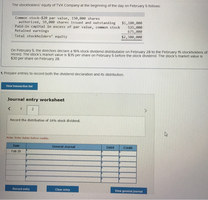 Solved Complete journal entries 1 & 2 to record the | Chegg.com