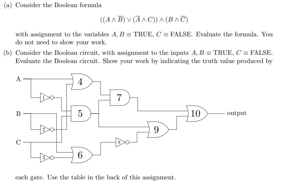 Solved (a) Consider the Boolean formula ((A^B) V (ANC)) ^ | Chegg.com