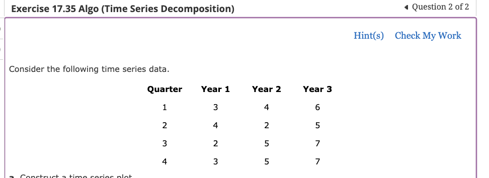 Solved Exercise 17.35 Algo (Time Series Decomposition) | Chegg.com