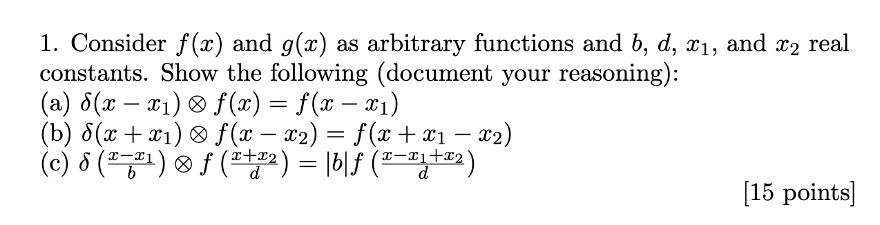 Solved 1. Consider f(x) and g(x) as arbitrary functions and | Chegg.com
