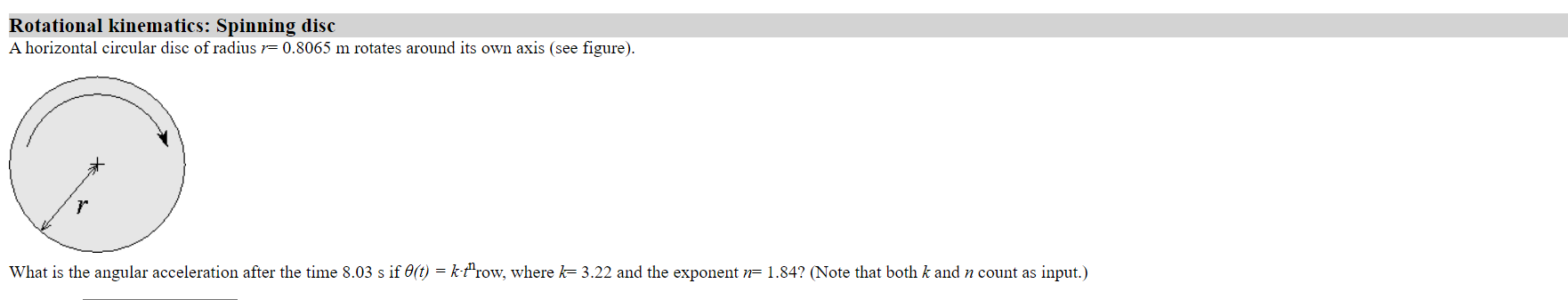 Solved Rotational kinematics: Spinning disc A horizontal | Chegg.com