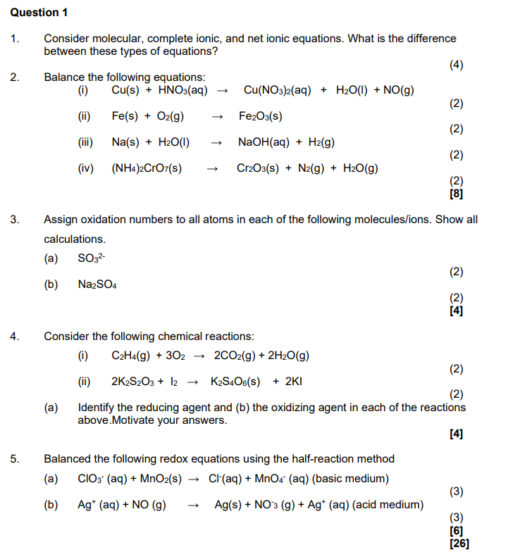 Solved 1. Consider molecular, complete ionic, and net ionic | Chegg.com