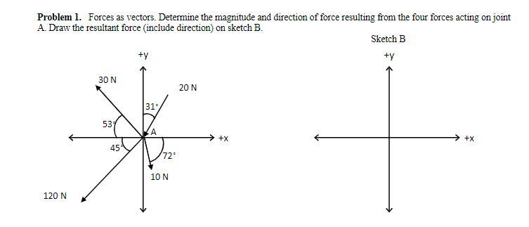 Solved Problem 1. Forces as vectors. Determine the magnitude | Chegg.com