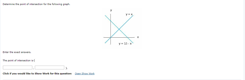 Solved Determine the point of intersection for the following | Chegg.com