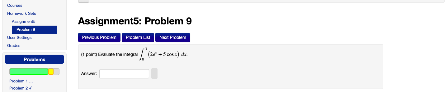 Solved Courses Homework Sets Assignments Problem 9 User