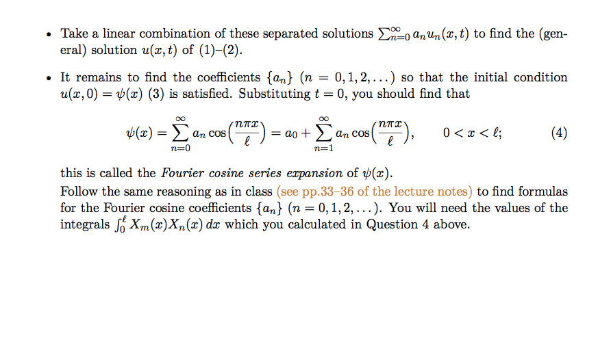 Solved Heat equation with Neumann BCs, Fourier cosine | Chegg.com