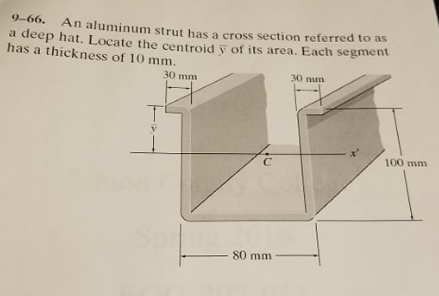 Solved 9-66. An aluminum strut has a cross section referred | Chegg.com