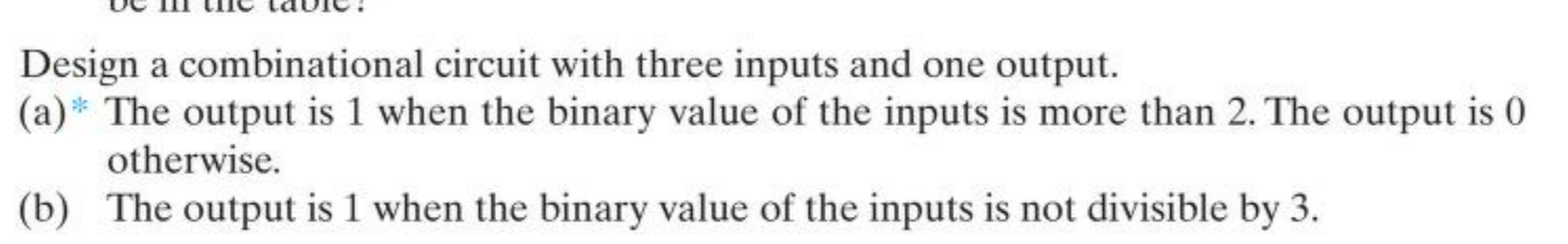 Solved Design a combinational circuit with three inputs and | Chegg.com