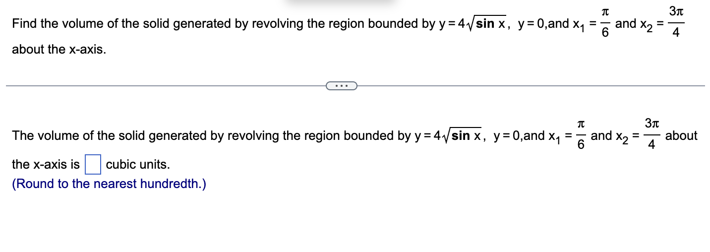 Solved Find the volume of the solid generated by revolving | Chegg.com
