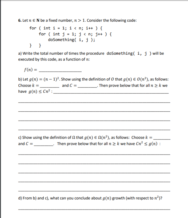 Solved 6. Letn E N be a fixed number, n > 1. Consider the | Chegg.com