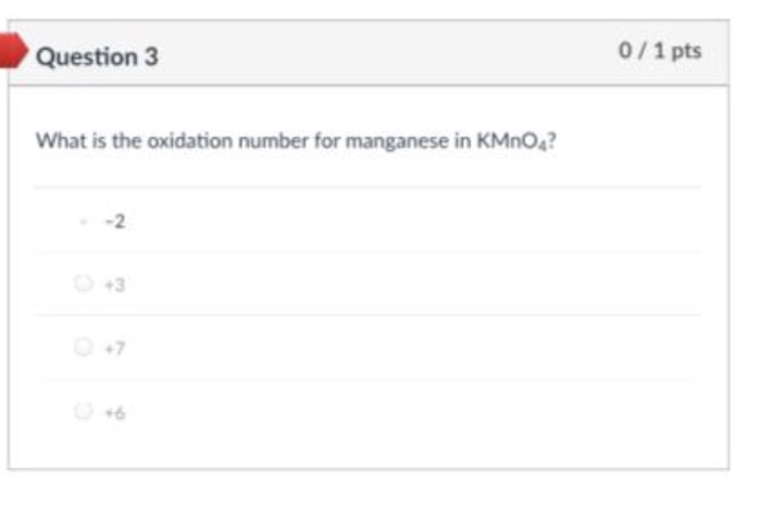 Solved Question3 0/ 1 pts What is the oxidation number for | Chegg.com Solved Question3 0/ 1 pts What is the oxidation number for | Chegg.com