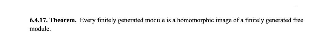 Solved a 6.4.17. Theorem. Every finitely generated module is | Chegg.com