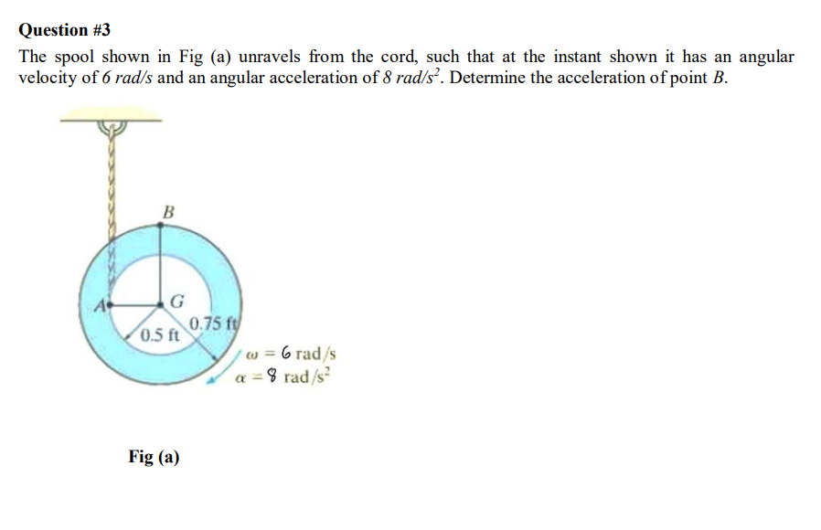 Solved The spool shown in Fig (a) unravels from the cord, | Chegg.com