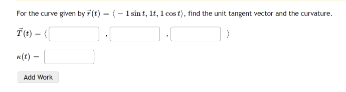 Solved For the curve given by r(t)= −1sint,1t,1cost , find | Chegg.com