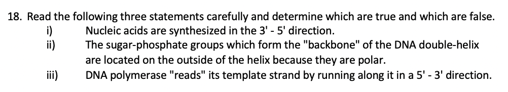 Solved Read the following three statements carefully and | Chegg.com