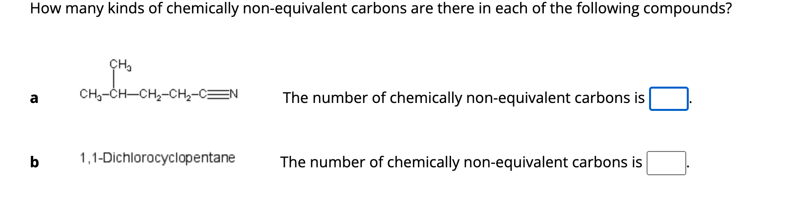 Solved How many kinds of chemically non-equivalent hydrogens | Chegg.com