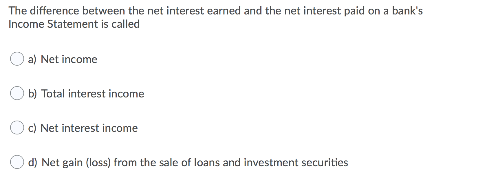 Solved The difference between the net interest earned and | Chegg.com