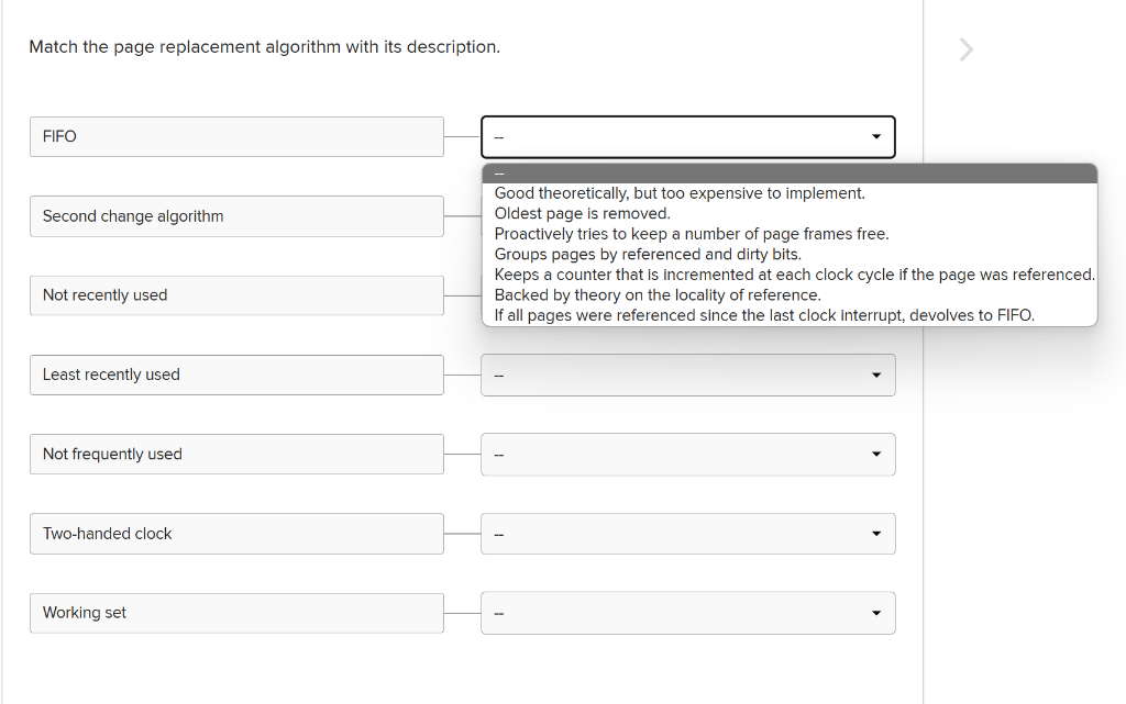 Solved Please correctly match each of the descriptions to | Chegg.com