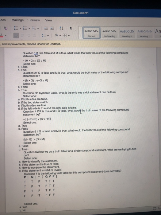 Solved Documenti ces Mailings ReviewView Normal No Spacing | Chegg.com