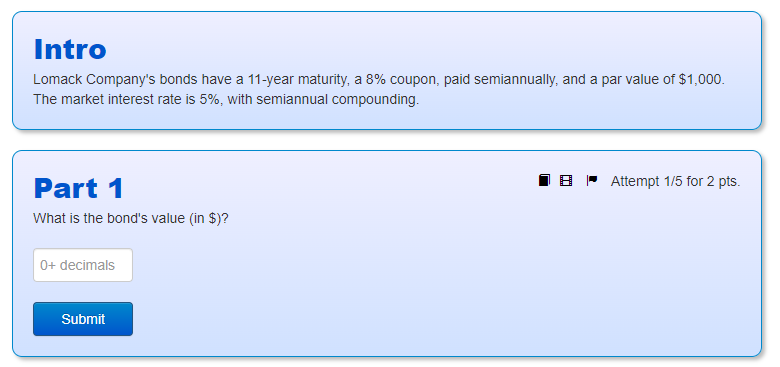 Solved Intro Lomack Company's bonds have a 11-year maturity, | Chegg.com