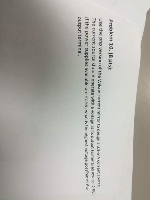 Solved Use the pnp version of the Wilson current mirror to | Chegg.com