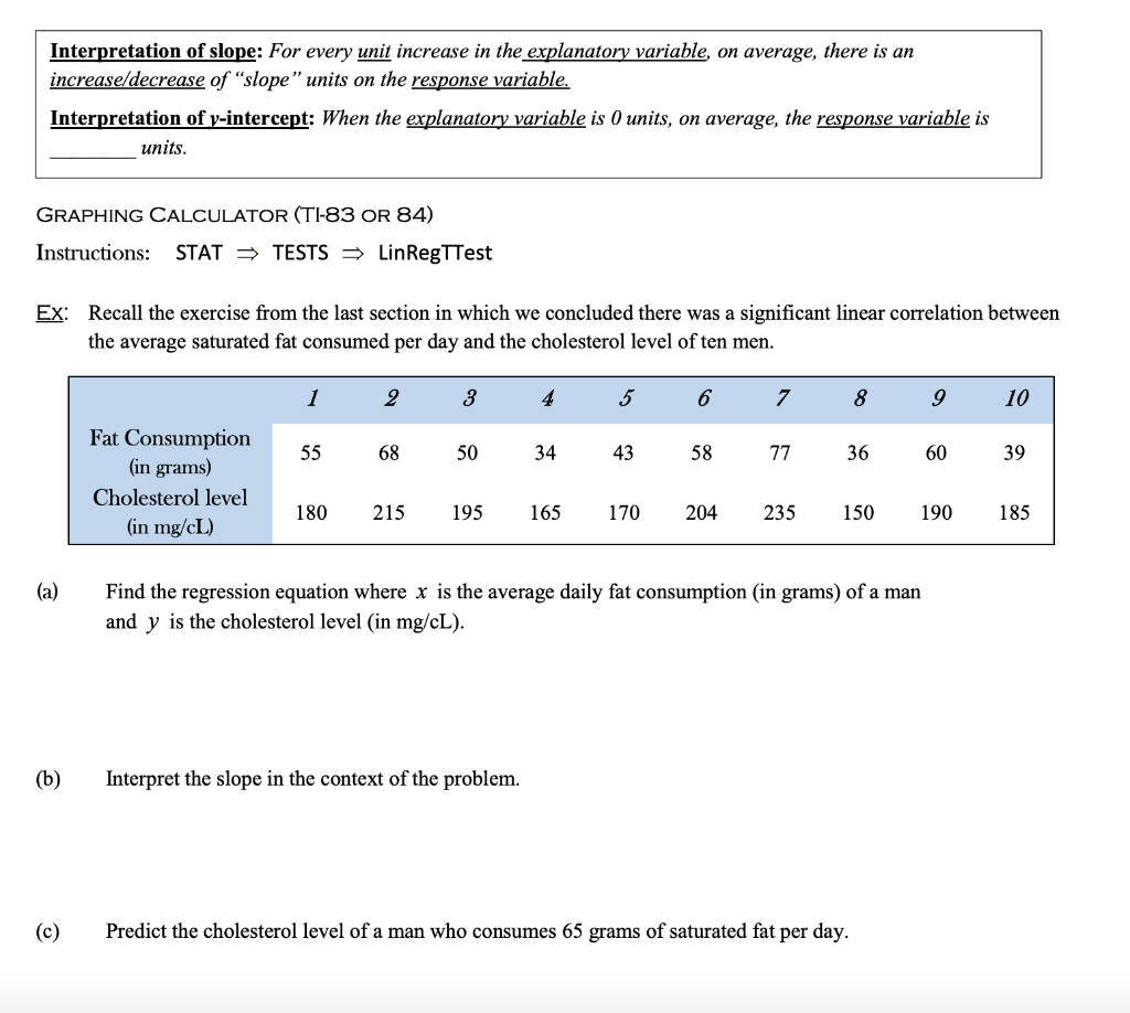 Solved Interpretation of slope: For every unit increase in | Chegg.com