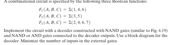 Solved A combinational circuit is specified by the following | Chegg.com