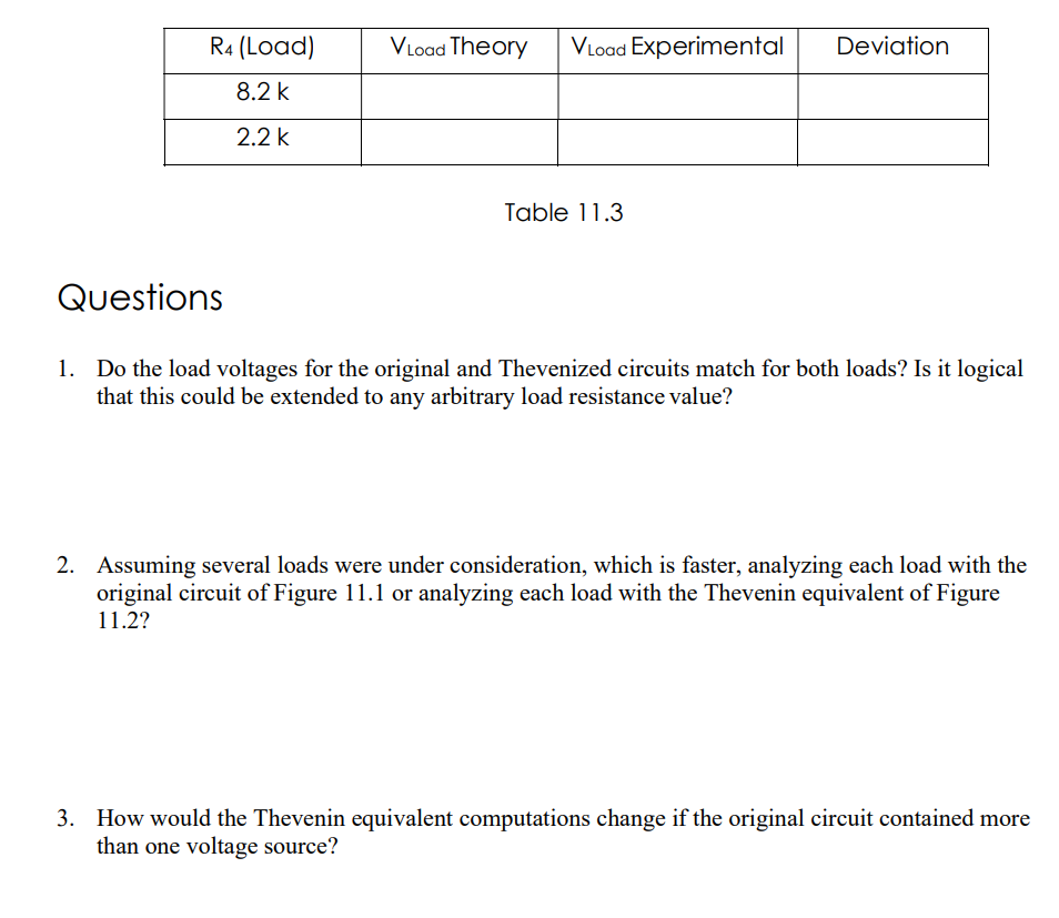 Solved Thevenin's Theorem Objective The objective of this | Chegg.com