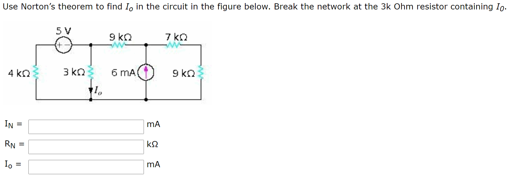 Solved Use Norton's theorem to find Vo in the network in the | Chegg.com