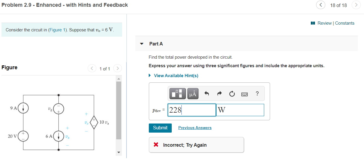 Solved Problem 2.9 - Enhanced - with Hints and Feedback 18 | Chegg.com