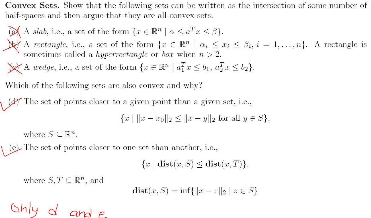Solved Convex Sets. Show that the following sets can be | Chegg.com