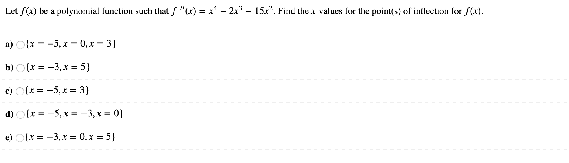 Solved Let f(x) be a polynomial function such that f "(x) = | Chegg.com