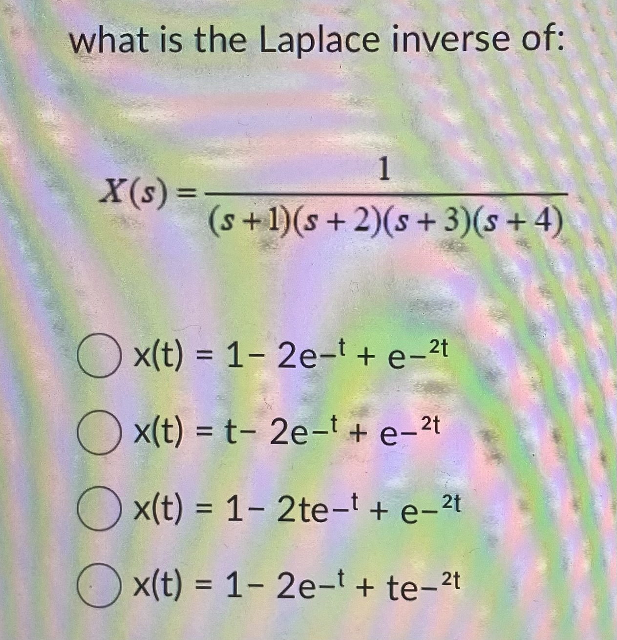 Solved what is the Laplace inverse | Chegg.com
