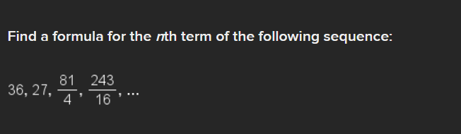 Solved Find a formula for the nth term of the following | Chegg.com