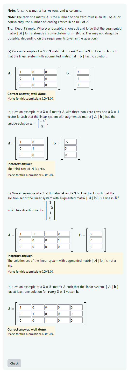 Solved Note: An m×n ﻿matrix has m ﻿rows and n ﻿columns.Note: | Chegg.com