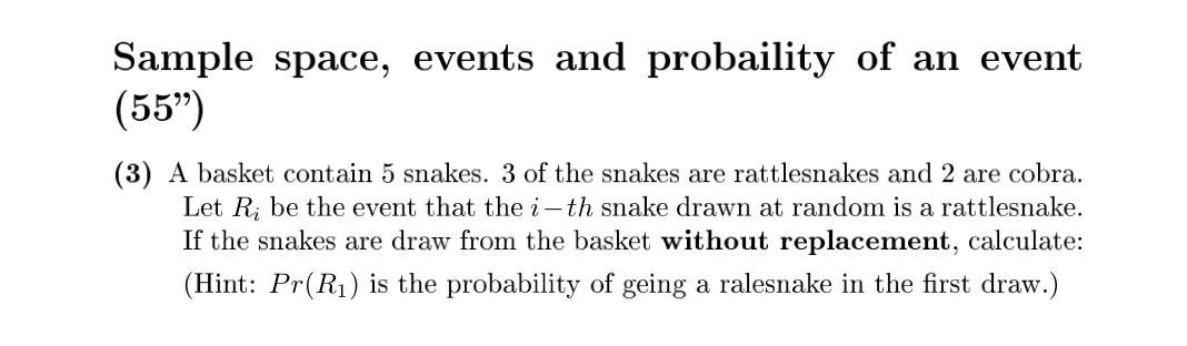 Sample space, events and probaility of an event (55") | Chegg.com